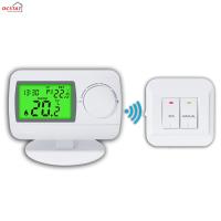 China White Shell Color Control Room RF Wireless Thermostat Offering Supply 2AA Size Battery for Command Center and Control System Integration for sale