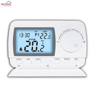 China 119 X 80 X 31 Mm Boiler Room Heating 230V 7 Day Programmable Thermostat Featuring Load Rating 6 2A and Switch Heat OFF Ideal for Heating System Management for sale