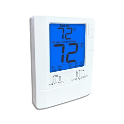 China LCD Digital Display Wired Room Thermostat Temperature Ranges 32°F to 99°F Backlight Color White Blue Green Solution for HVAC Control for sale