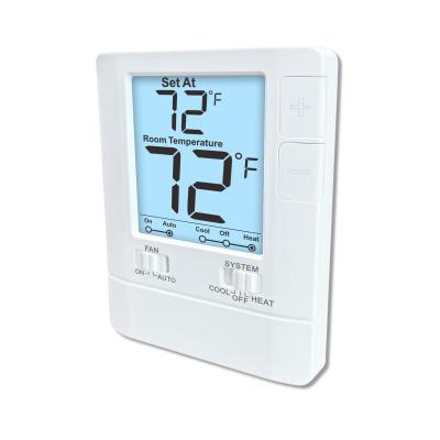 China Temperature Control Ranges 44°F To 90°F Wired Room Non-Programmable Thermostat With Accuracy Plus Or Minus 1 Degree Celsius And Size 86mm Width 125mm Height 27mm Depth for sale