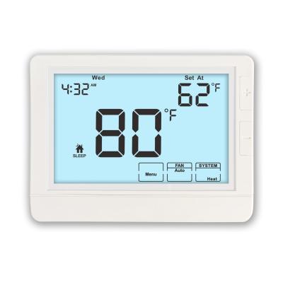 China Temperature Control Ranges 44°F To 90°F 7 Day Temperature Controller Programmable Single Stage Featuring 1H 1C Heat Pump Without Auxiliary Or Emergency Heat Ideal For HVAC Systems for sale