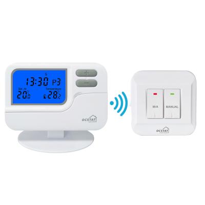 China Battery-operated 868MHZ Wireless Room Thermostat 7 Day Wireless Thermostat Including 230VAC 50HZ Receiver Designed for Climate Automation for sale