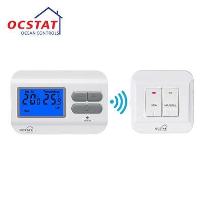 China Conventional Or Boilers Wireless Room Non-programmable Thermostat Featuring Anti-flammable PC ABS Material and Approx 100m Transmission Distance for Heating Systems for sale