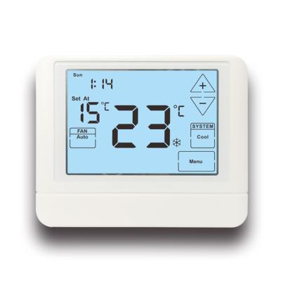 China Temperature Control Ranges 44°F To 90°F 7 Day Programamble Heating And Cooling Temperature Controller Featuring Compact Size 120mm W 98mm H 27mm D For Temperature Management for sale