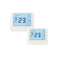 China LCD Touch Screen Wired Room 7 Day Programmable Thermostat Mounts On Wall Or Junction Box Powered By 2 AAA Alkaline Batteries Or 18 30 VAC NEC Class II for sale