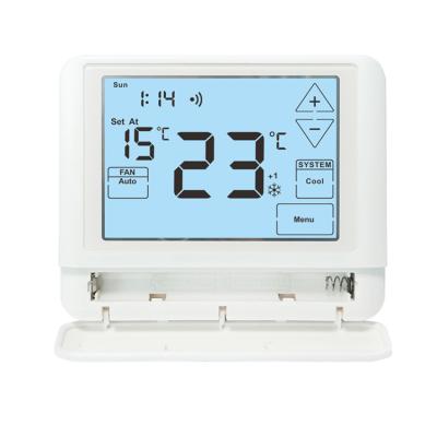 China 24V Wired Programmable Heat Pump Thermostat Providing 5 Minutes Compressor Delay Protection Engineered For HVAC Scheduling for sale