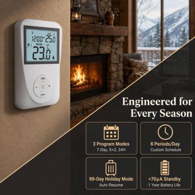 China 230V Heating And Cooling 7 Day Programmable Thermostat Assembly Compatible Underfloor Heating Systems Temperature Control Mechanism For Engines for sale