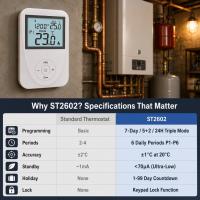 China 230V Heating And Cooling 7 Day Programmable Thermostat Assembly Compatible Underfloor Heating Systems Temperature Control Mechanism For Engines for sale