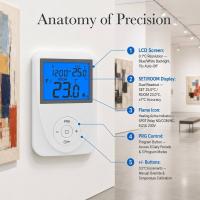 China Temperature measurement accuracy ±1°C at 20°C Underfloor Heating Room Programmable Thermostat with Display Temperature Range 0°C 40°C in 0.1°C Increments and Standby Current Lighting Current ≤ 7mA for sale