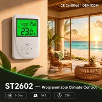 China 130 X 86 X 28 Mm Underfloor Heating Room 7 Day Programmable Thermostat for Underfloor Heating Systems Display Temperature Range 0°C 40°C in 0.1°C Increments for sale