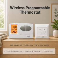 China OFF System Operation Mode Wireless Boiler RF Programmable Thermostat 130 X 80 X 35 Mm Compact Size Ideal for Commercial HVAC Control Solutions for sale
