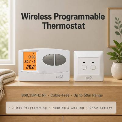 China OFF System Operation Mode Wireless Boiler RF Programmable Thermostat 130 X 80 X 35 Mm Compact Size Ideal for Commercial HVAC Control Solutions for sale