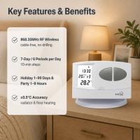 China COOL System Operation Mode 7 Day Pprogrammable wireless boiler Thermostat Engineered For Conventional Or Boilers Supporting HVAC Management for sale