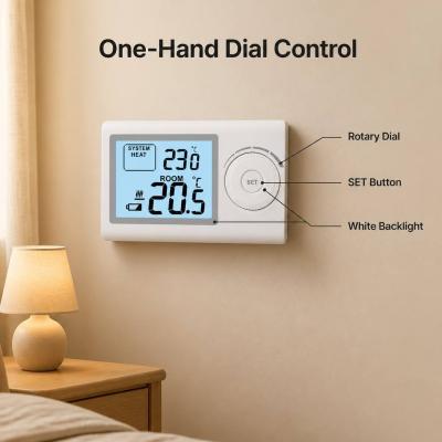 China Riseem 230V Wired Room HVAC Non-Programmable Home Thermostat With IP20 Protection Level for sale