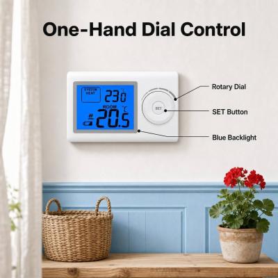 China Riseem 230VAC Non - programmable Temperature Controller Digital Heating Boiler Room Thermostat for sale