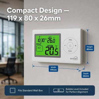 China Green Backlight Color Boiler Temperature Control Thermostat White Color Electronic Temperature Regulator for Heating Process Control for sale