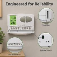 China HEAT Mode Wireless Room Boier 7 day Thermostat Compatible Boilers Featuring Receiver 230VAC 50HZ Ensuring Accurate Wireless Heating Control for sale