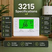 China RH Terminal Designations Electronic Room 7 Day HVAC Thermostat with 138mm W*98mm H*29mm D Physical Dimensions for sale