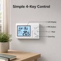 China Riseem Temperature Controller Heating 7 Day Programmable Thermostat with Heat and Cool Switch for sale