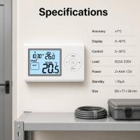 China Riseem Temperature Controller Heating 7 Day Programmable Thermostat with Heat and Cool Switch for sale