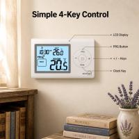 China Standby Current Lighting Current Below 7mA Boiler Room 7 Day Thermostat Featuring Display Accuracy Plus Minus 05 Degrees Celsius and Programmability 5 2 Day 24 Hour for sale