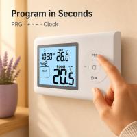 China Standby Current Lighting Current Below 7mA Boiler Room 7 Day Thermostat Featuring Display Accuracy Plus Minus 05 Degrees Celsius and Programmability 5 2 Day 24 Hour for sale