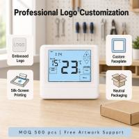 China 24V Wired Programmable Heat Pump Thermostat Providing 5 Minutes Compressor Delay Protection Engineered For HVAC Scheduling for sale