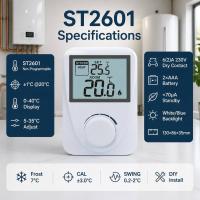 China Display Temperature Range 3°C to 37°C Digital Room Boiler Thermostats White Color Compact Size Temperature Management Solutions for sale