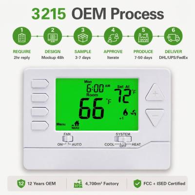 China HEAT/OFF/COOL 2 Heat 2 Cool Programmable Room Air Conditioning Thermostat 2*AA Alkaline Batteries Or 18-30 VAC NEC Class II Power Supply for sale
