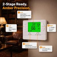 China HEAT/OFF/COOL 2 Heat 2 Cool Programmable Room Air Conditioning Thermostat 2*AA Alkaline Batteries Or 18-30 VAC NEC Class II Power Supply for sale