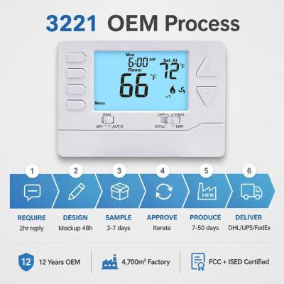 China Energy-Saving 2 Heat 2 Cool Heat Pump Thermostat Load Rating 1.5 Amp Maximum All Terminals Combined for sale