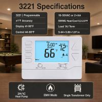 China Energy-Saving 2 Heat 2 Cool Heat Pump Thermostat Load Rating 1.5 Amp Maximum All Terminals Combined for sale