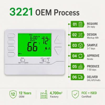 China 5.65 Sq.in. Display Size Non Programmable Heat Pump Thermostat for COOL System Operation Mode Energy Saving Solution for sale