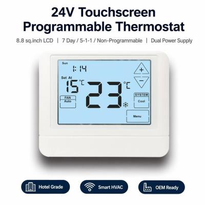 China Digital HVAC Programmable Thermostat Electronic Room 24V LCD Battery Thermostat Offering Backlight Color White Blue Green and Temperature Control Ranges 44°F to 90°F 7°C to 32°C for Climate Solutions for sale