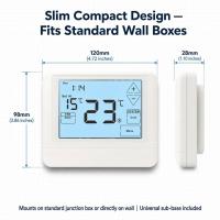 China Digital HVAC Programmable Thermostat Electronic Room 24V LCD Battery Thermostat Offering Backlight Color White Blue Green and Temperature Control Ranges 44°F to 90°F 7°C to 32°C for Climate Solutions for sale