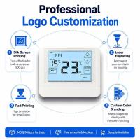 China Digital HVAC Programmable Thermostat Electronic Room 24V LCD Battery Thermostat Offering Backlight Color White Blue Green and Temperature Control Ranges 44°F to 90°F 7°C to 32°C for Climate Solutions for sale