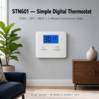 China Riseem ABS Housing Material Wired Room Thermostat with ±1C Accuracy and Manual/Automatic Control Mode for sale