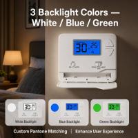 China Miuputake Manual/Automatic Control Wired Room Thermostat with ±1C Accuracy and Battery Power Supply for sale