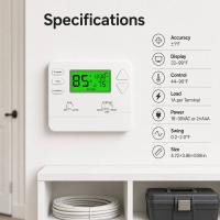 China Riseem Wall or Junction Box Mounting Programmable Room Air Conditioning Thermostat with Energy-Saving Feature for sale