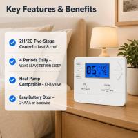 China Riseem 2.08 Sq.in. Display Size Programmable Room Air Conditioning Thermostat for Customer Requirements for sale