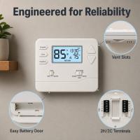 China Riseem Mount On Wall or Junction Box with Electronic Room Thermostat Physical Dimensions 4.72