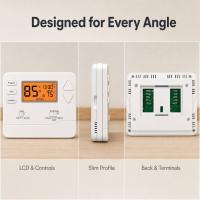 China Riseem Programmable 2 Heat 2 Cool Thermostat Temperature Controller Compatibility Works With Most Heating And Cooling Systems for sale