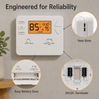 China Riseem Programmable 2 Heat 2 Cool Thermostat Temperature Controller Compatibility Works With Most Heating And Cooling Systems for sale