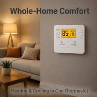 China Riseem Cooling Electronic Room Thermostat with Display Size 2.08 Sq.in. 1344mm2 and 2H/2C Stages H/C -Conventional for sale