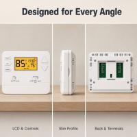 China Riseem Cooling Electronic Room Thermostat with Display Size 2.08 Sq.in. 1344mm2 and 2H/2C Stages H/C -Conventional for sale