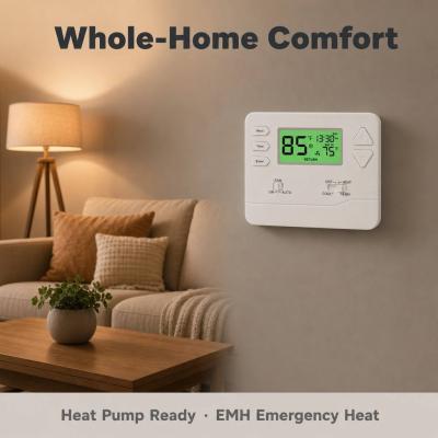 China Riseem 1 Amp Per Terminal Load Rating Heat Pump Thermostat for System Operation in Conventional Or Heat Pump Applications for sale