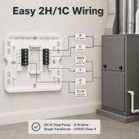 China Riseem ±1°C Accuracy Heat Pump 7 Day Thermostat for Wall or Junction Box Mounting Means and Conventional or Heat Pump Applications for sale