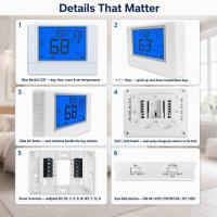 China Coiiwsei Blue LCD Display Intelligent Temperature Controller for Indoor in Hotels and Houses for sale
