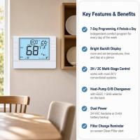 China Coiiwsei Hotel and House Indoor Efficiency Electronic Room Thermostat with Lcd Display in White/Blue for sale