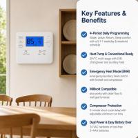 China Miuputake STN625 Heat Pump Thermostat 7 Day Programmable and 2 Heat 1 Cool for sale